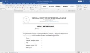 Contoh Surat Keterangan / Pernyataan – Unduh Gratis